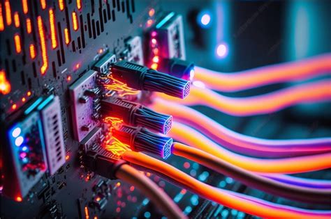 Premium Ai Image Fiber Optic Cable Internet Connection Generative Ai