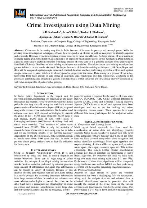 Pdf Crime Investigation Using Data Mining