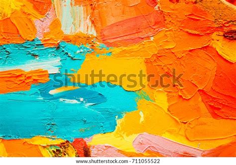 손으로 그린 오일 그림추상 예술 배경유화색 스톡 일러스트 711055522