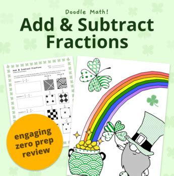 Adding And Subtracting Fractions Doodle Color By Number By Congruent Math