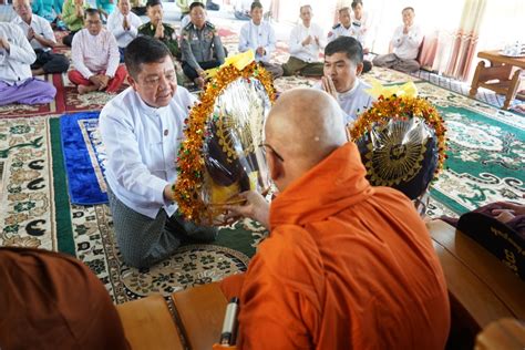 မွန်ပြည်နယ်ဝန်ကြီးချုပ် ဦးအောင်ကြည်သိန်း အသံမစဲ ဥပ္ပါတသန္တိ ပါဠိတော်ရွတ