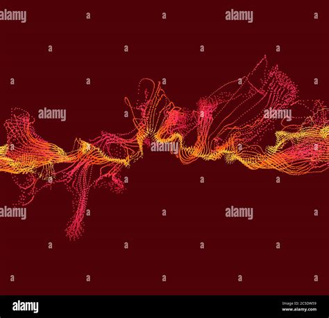 Array With Dynamic Particles Wavy Background Composition With Motion Effect Abstract Vector