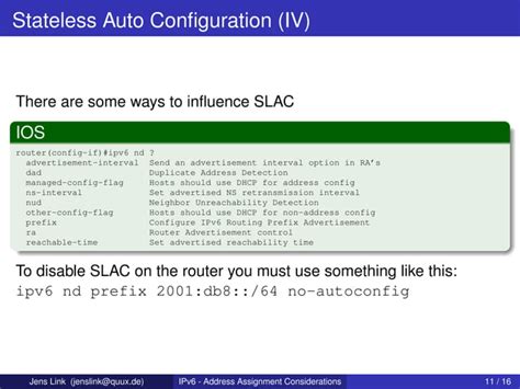 Plnog 4 Jens Link Ipv6 Address Assignment Considerations Ppt