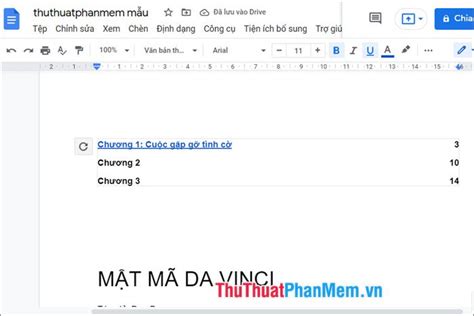 Hướng dẫn chi tiết cách tạo mục lục trong Google Docs