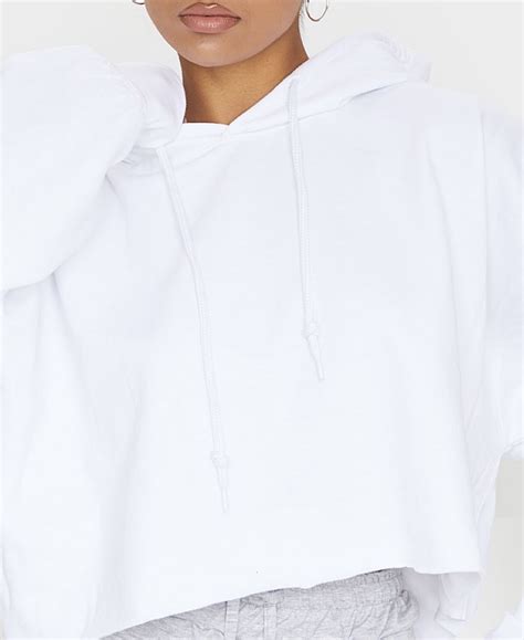 کراپ هودی اورسایز سفید سو استور