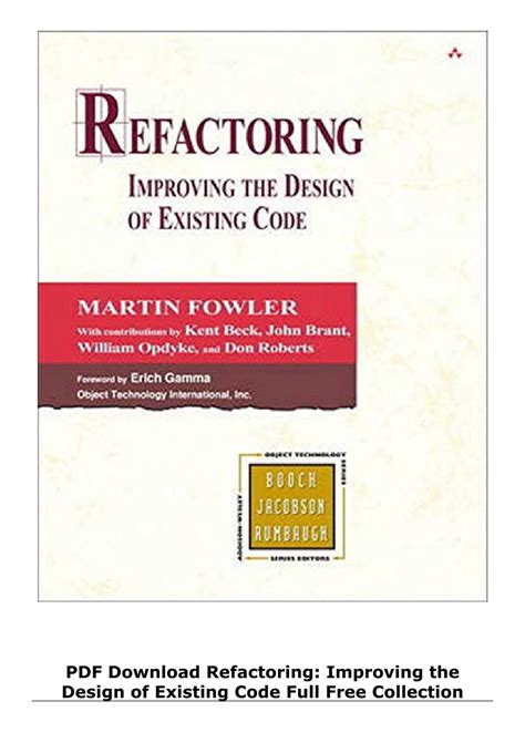 pdf download refactoring improving the design of existing code full