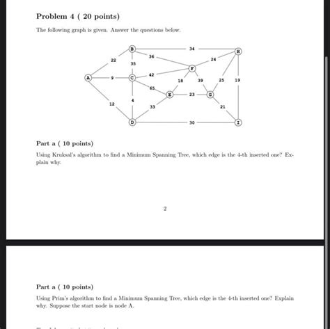 solved problem 4 20 points the following graph is given
