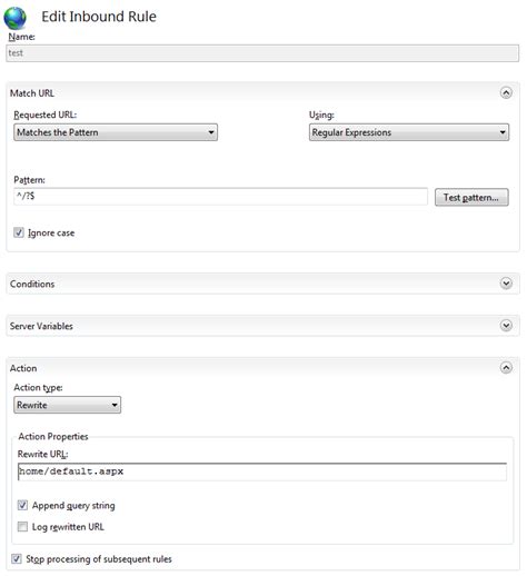 Iis 7 Url Rewrite In Conjunction With Server Redirect Stack Overflow
