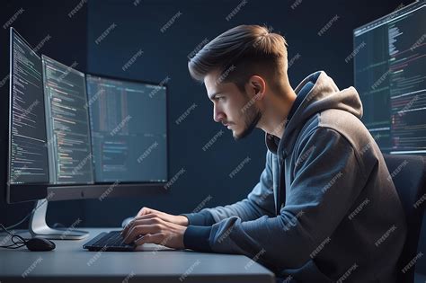 Premium Photo Programmer Engineering And Coding Programmer Working On
