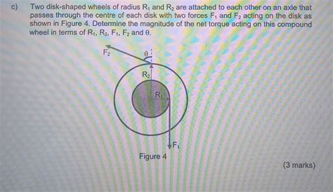 Solved Two Disk Shaped Wheels Of Radius R1 And R2 Are