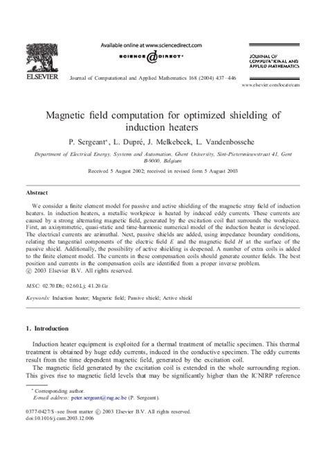 Magnetic Field Computation For Optimized Shielding Of Induction Heaters