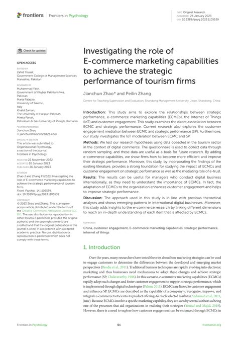 Pdf Investigating The Role Of E Commerce Marketing Capabilities To