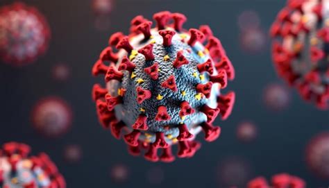 Viral Particles In A Microscopic View Premium Ai Generated Image