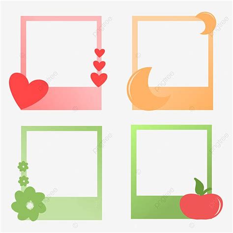 컬러 보 리 래 액자 일러스트 10 꽃 달 틀 폴라로이드 프레임 경계 폴라로이드 화려한 Png 일러스트 및 Psd 이미지 무료 다운로드 Pngtree 폴라로이드