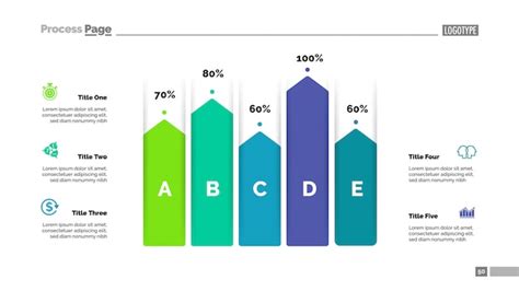Premium Vector Four Arrows Bar Chart Slide Template