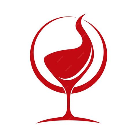 Red Wine Glass Logo Design Vector Art And Illustration Premium Ai