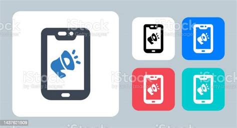 프로모션 아이콘벡터 일러스트 레이 션입니다 모바일 전화 프로 모션 마케팅 광고 공지 사항 광고 홍보 미디어 로그인 기호 플랫 아이콘 Media Day에 대한 스톡 벡터 아트