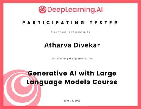 Atharva Divekar On Linkedin Deeplearning Ai Experience