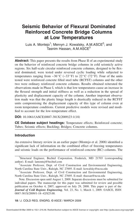 Pdf Seismic Behavior Of Flexural Dominated Reinforced Concrete Bridge