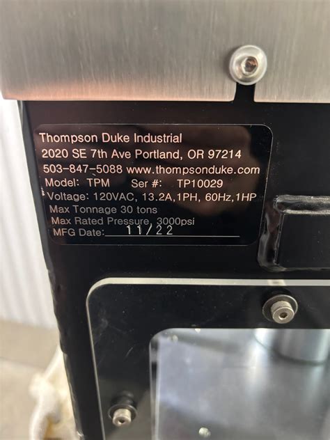 Thompson Duke Press Machine Tpm Cartridge Capping Equipment For