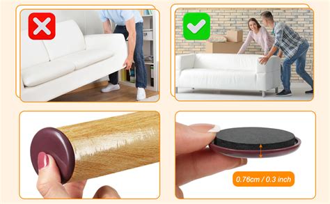 Furniture Sliders 12pcs 2 Inch Heavy Furniture Mover Chair Sofa Sliding Pads Self Adhesive