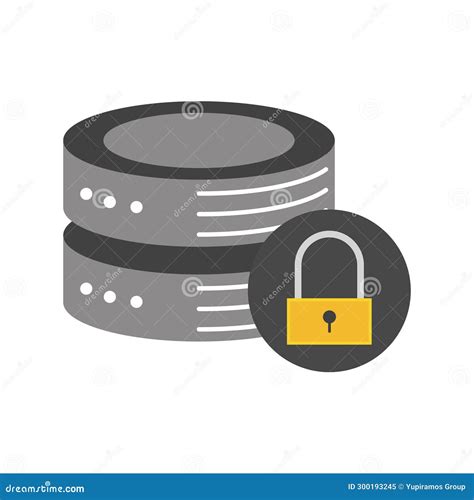 Database Illustration Of Server And Padlock Stock Illustration Illustration Of Vector