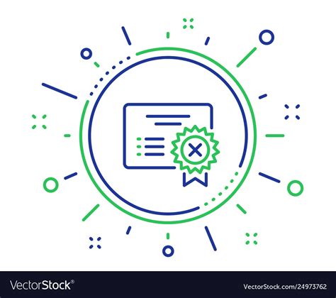 Reject Certificate Line Icon Decline Document Vector Image