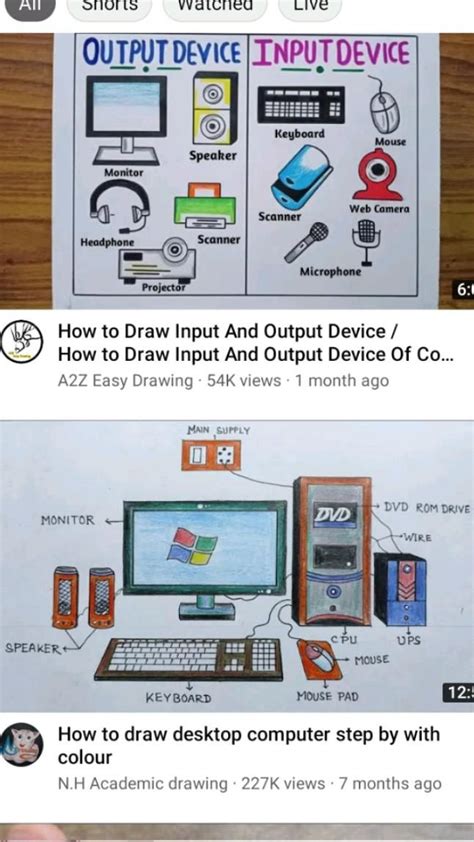 Computer Input Devices Drawing Easy Computer Parts Drawing