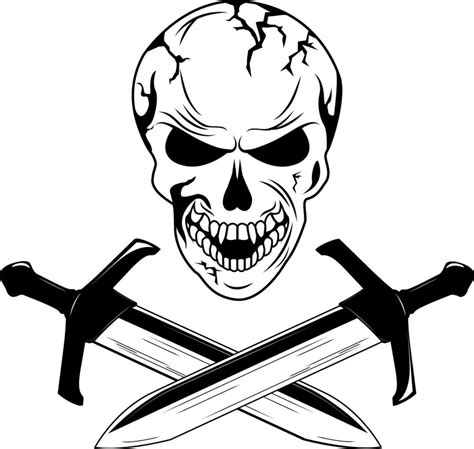 Skull And Crossed Swords Crossed Swords Sword Weapon Symbolizing Strength Honor And Power