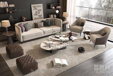 Modern Sofa Combination 3d Model Download Model Id 737619422 1miba