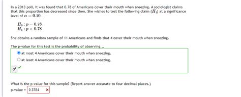 [college Statistics Hypothesis Testing Population Proportion] How To Solve For P Value R