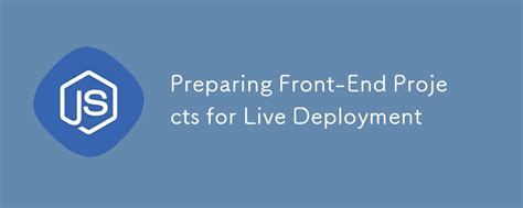 準備前端專案以進行即時部署 Js教程 Php中文網