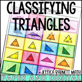 Classifying Triangles Activity Coloring Worksheet Print And Digital