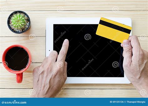 Man Using Credit Card Stock Photo Image Of Consumerism