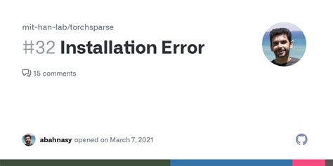 installation error · issue 32 · mit han lab torchsparse · github