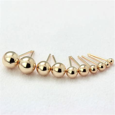 14k Gold Ball Stud Earrings Musemond