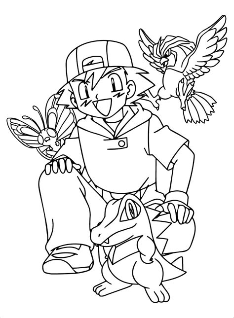 Ash Pokemon Coloring Page Koloringpages