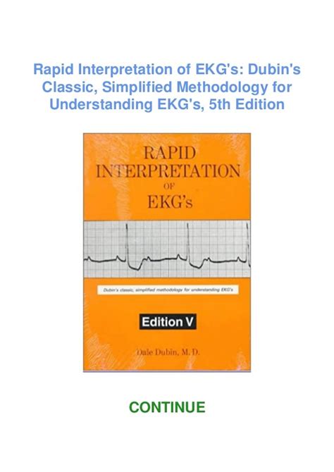 Full Pdf ⚡download Rapid Interpretation Of Ekgs Dubins Classic Simplified Methodology For