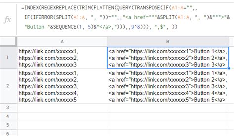 Google Sheets Multiple Links To Hyperlink String Split And