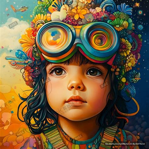 Ai创作图梦幻儿童插画超治愈 数字油画插画设计 独特个性创新插画插图 梦幻人物创意插画 梦幻儿童插画 创意儿童插画 儿童想像力 想象装饰画 Cgi超现实主义 夸张风人物插画 幻想装饰画 梦想