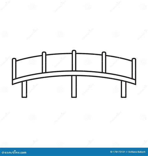 Icono De Vector De Puente Iconesquema Vector Aislado En Puente De Fondo