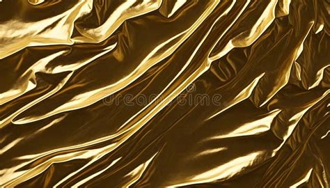 A Crinkled Gold Foil Texture With Sharp Creases And Folds Stock Illustration Illustration Of