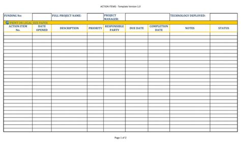 49 Great Action Item Templates MS Word Excel ᐅ TemplateLab