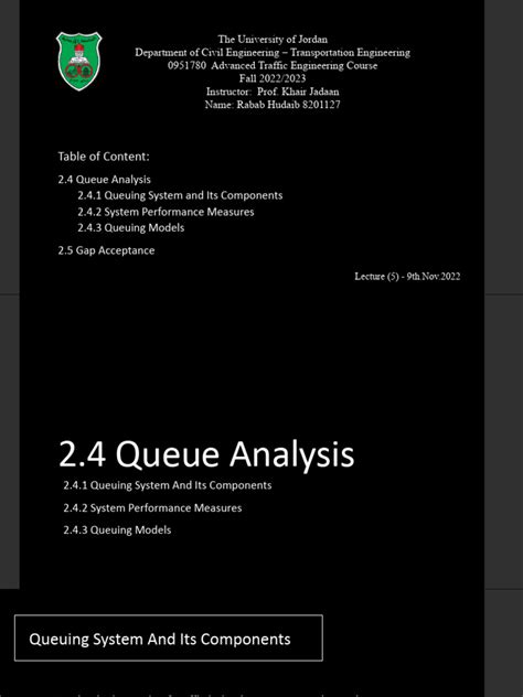 Queue Analysis And Gap Acceptance Pdf Applied Mathematics Statistical Theory