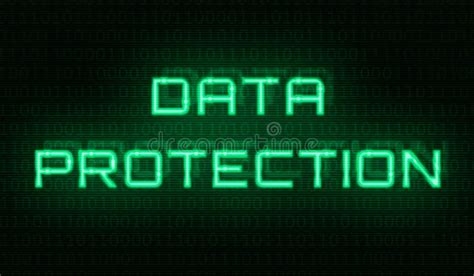 Binary Code With The Words Data Protection In The Center Stock