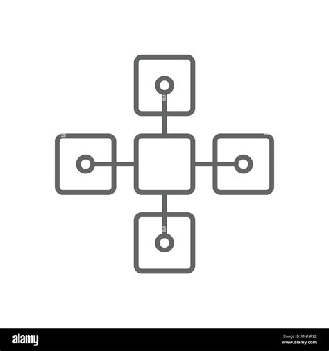 Blockchain Bitcoin Related Thin Line Vector Symbol Graphic Icon Design Template Stock Vector