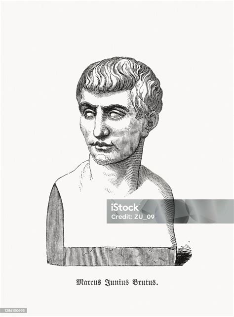 Marcus Junius Brutus Roman Senator Wood Engraving Published 1893 Stock