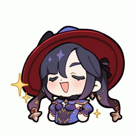 Genshin Impact Emote Sticker Genshin Impact Emote Mona Gif