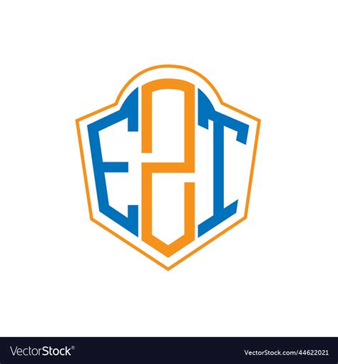 Ezt Abstract Monogram Shield Logo Design On White Vector Image
