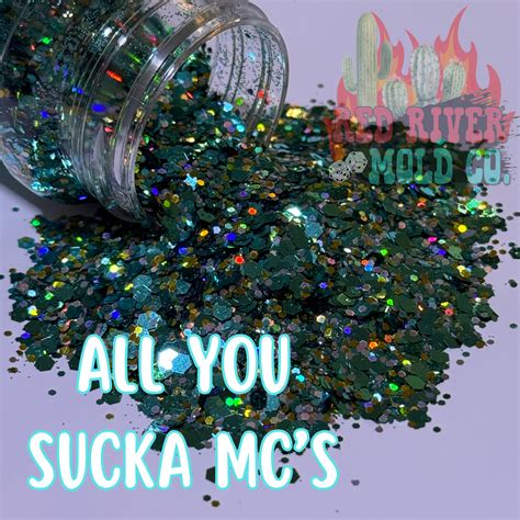 All You Sucka Mcs Premium Chunky Glitter Metallic Red River Mold Co